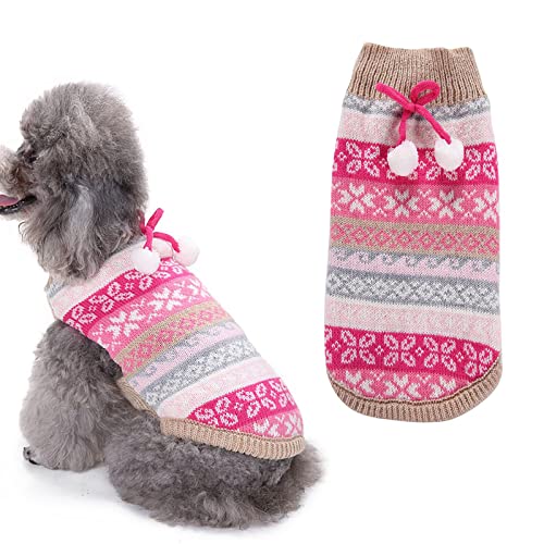 Pet Clothes Christmas Snowflake Pattern Sweater Clothing Cute Pet Supplies for Small Dogs Male Vest Cold Weather Pullover Jacket Winter Sweater