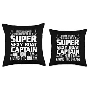 Yacht Boating Gift Boat Accessories & Boater Stuff Cool Captain for Men Women Sail Pontoon Boating Boater Throw Pillow, 18x18, Multicolor