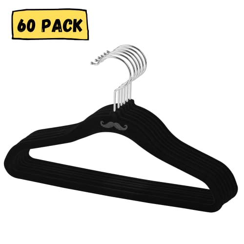 Mr. Pen- Kids Velvet Hangers, 60 Pack, Black, Baby Clothes Hangers for Closet, Baby Hangers for Closet, Velvet Baby Hangers, Kids Hangers Velvet, Baby Velvet Hanger, Baby Hangers for Nursery