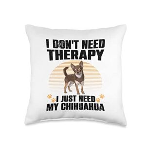 chihuahua gift chihuahua owner accessories & stuff funny design for men women kids chihuahua lover throw pillow, 16x16, multicolor