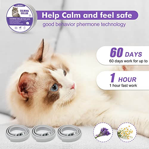 LIZCOM 6 Pack Calming Collar for Cats,Cat Calming Collar,Cat Pheromone Collar,Adjustable Calming Cat Collars for Cat Stress Anxiety Relief