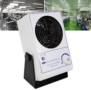 Anti-Static Ionizer Machine, 110V/60Hz Ionizing Air Blower Fan Discharge Desktop ESD Static Eliminator Adjustable Wind Speed Electricity Elimination Fan