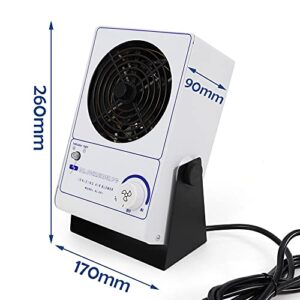 Anti-Static Ionizer Machine, 110V/60Hz Ionizing Air Blower Fan Discharge Desktop ESD Static Eliminator Adjustable Wind Speed Electricity Elimination Fan