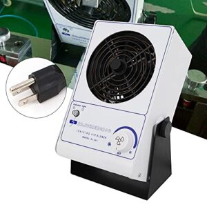 Anti-Static Ionizer Machine, 110V/60Hz Ionizing Air Blower Fan Discharge Desktop ESD Static Eliminator Adjustable Wind Speed Electricity Elimination Fan