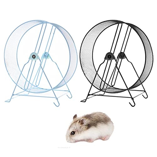 MGWYE Small Pet Hamster Running Wheel with Stand Household Running Jogging Toy Playing (Color : Blue)