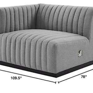 Modway Conjure Sectional, Black Light Gray