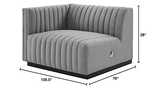 Modway Conjure Sectional, Black Light Gray