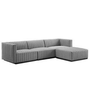 Modway Conjure Sectional, Black Light Gray