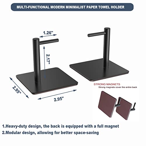 Adjustable Length Magnetic Paper Towel Holder,Magnetic Paper Towel Holder for Refrigerator, Design for Most of The US Paper Towels (Blcak)