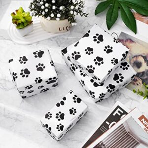 Whaline 100 Sheet Pet Paw Print Tissue Paper White Black Wrapping Paper 14 x 20in Cute Gift Wrapping Tissue Paper Dog Paw Art Paper Crafts for Pet Treat Party Favors DIY Decoration