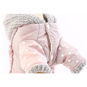 HOUKAI Winter Dog Clothes Cute Dots Pets Clothing Warm Dog Jumpsuit Coat Jacket Warm Hoodie (Color : Pink, Size : XS Code)