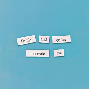 PhD Self-Care Word Magnets - Funny and Nerdy Word Kit for PhD Post-Doc and Professors - Office Refrigerator or Magnetic White Board - Made in USA