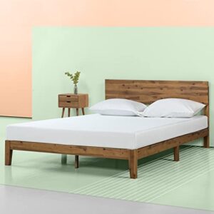 zinus julia wood platform bed frame / solid wood foundation with wood slat support / no box spring needed / easy assembly, king