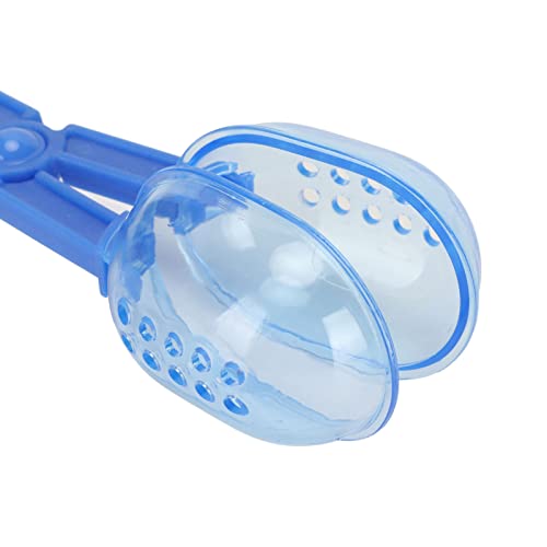 Zerodis Reptile Feeding Clamp Poop Tongs Reptile Feeding Tool Reptile Poop Scoop with Vents for Tortoise Lizard Spider (Blue)