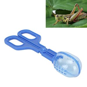 Zerodis Reptile Feeding Clamp Poop Tongs Reptile Feeding Tool Reptile Poop Scoop with Vents for Tortoise Lizard Spider (Blue)