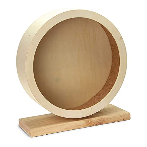 MGWYE Hamster Roller Wheel Wood Silent Running Toy Guinea Pig Gerbi Rotatory Cage Mice Chinchillas Hamster Wooden Toy (Size : Small)