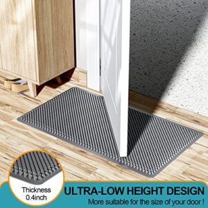 Hreasky Silicone Indoor Door Mat - Quick Dry, Strong Suction& Machine Washable Floor Mat, Low Profile for Home Entrance, Garage, Patio, 17"x 30" (Gray)