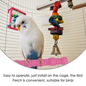 POPETPOP Bird Stand ES Stand Toy - Wood Parrot Stand Platform Wood Bird Cage Perch Bird Chew Toys Parrot Teething Toys Paw Grinding Stick for Cockatiels Parakeets Hammock Swing