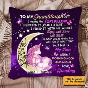 NAZENTI Personalized Granddaughter Grandson Pillow - Custom Grandchildren Pillow, to My Granddaughter Gift Form Grandma Grandpa, Animal Hug Pillow, Daugter Son Birthday, DS8