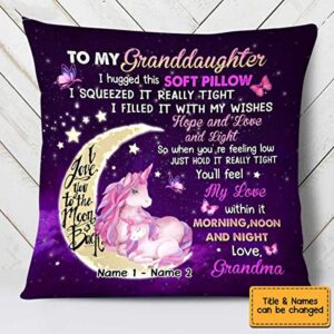 NAZENTI Personalized Granddaughter Grandson Pillow - Custom Grandchildren Pillow, to My Granddaughter Gift Form Grandma Grandpa, Animal Hug Pillow, Daugter Son Birthday, DS8