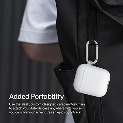 RHINOSHIELD AirPods Case with Carabiner Compatible with Apple [AirPods Pro 2] | Military Grade Drop Protection, Scratch Resistant, Wireless Charging - [Transparent, Standard Set]