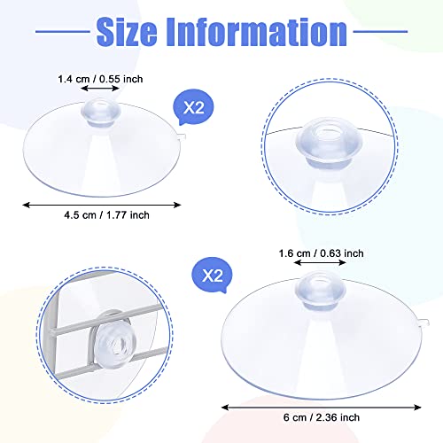 Sponge Holder Suction, Replacement Suction Cups, Sponge Caddy Suction Cup, Kitchen Sink Caddy Suction Cup, Compatible with Sink Sponge Holder, 1.8/2.4 Inch Diameter Heavy Duty Suction Cup (4 Pack)