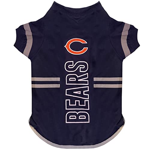 Pets First NFL Chicago Bears Dog T-Shirt, Football Dogs & Cats Shirt - Durable Sports PET TEE - 3 Sizes, NFL PET Outfit, Reflective TEE Shirt in Team Color Tee Shirts Cool, Busy Dog Shirt