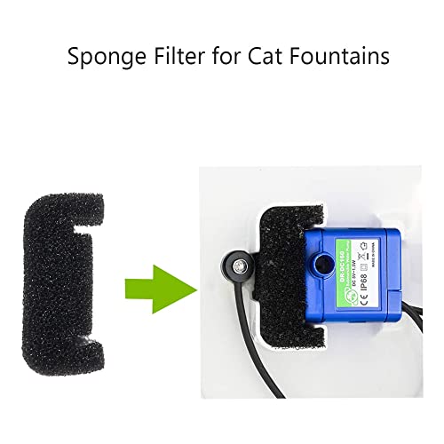 AURTPNUO Cat Fountain Filter Sponges 8Pack Foam Filters Replacement for Stainless Steel Top Cats Fountains Pet Dog Automatic Water Dispenser Sponge