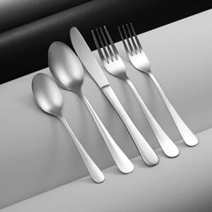 Godinger Silverware Set, Flatware Set, Matte Finish Stainless Steel Cutlery Silverware Flatware Sets, 20 Piece Set, Service for 4