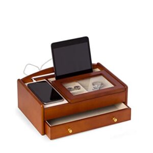 cherry wood valet box, brown