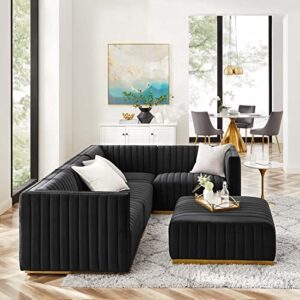 modway conjure sectional, gold black