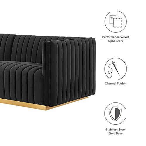 Modway Conjure Sectional, Gold Black