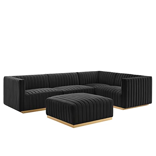 Modway Conjure Sectional, Gold Black