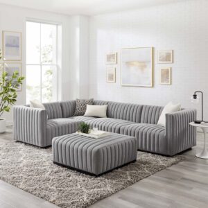 modway conjure sectional, black light gray