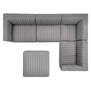 Modway Conjure Sectional, Black Light Gray