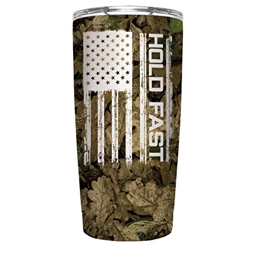 Hold Fast Hunting Camo Flag Stainless Steel Tumber, Camo, 20 oz