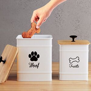 Dog Treat Container Airtight Set of 2 - 8x6" & 7x5" Dog Treat Jars with Lids Airtight - Dog Treat Jars for Kitchen Counter - Dog Treat Canister - Big Dog Cookie Jar Dog Treat Jar - Pet Treat Container