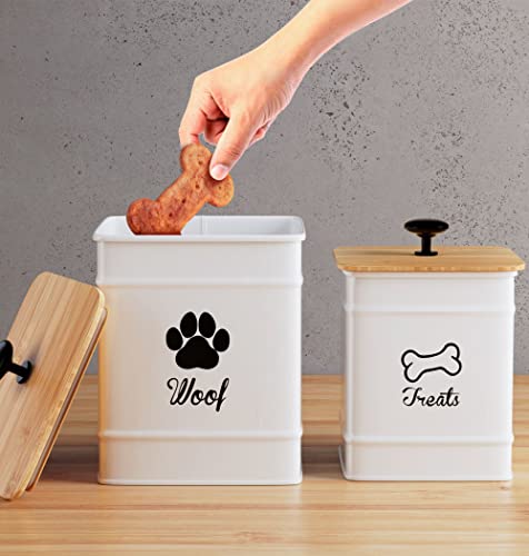 Dog Treat Container Airtight Set of 2 - 8x6" & 7x5" Dog Treat Jars with Lids Airtight - Dog Treat Jars for Kitchen Counter - Dog Treat Canister - Big Dog Cookie Jar Dog Treat Jar - Pet Treat Container