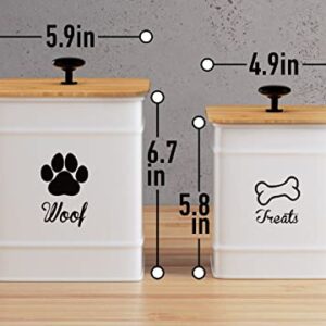 Dog Treat Container Airtight Set of 2 - 8x6" & 7x5" Dog Treat Jars with Lids Airtight - Dog Treat Jars for Kitchen Counter - Dog Treat Canister - Big Dog Cookie Jar Dog Treat Jar - Pet Treat Container