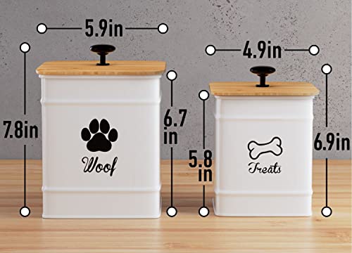 Dog Treat Container Airtight Set of 2 - 8x6" & 7x5" Dog Treat Jars with Lids Airtight - Dog Treat Jars for Kitchen Counter - Dog Treat Canister - Big Dog Cookie Jar Dog Treat Jar - Pet Treat Container