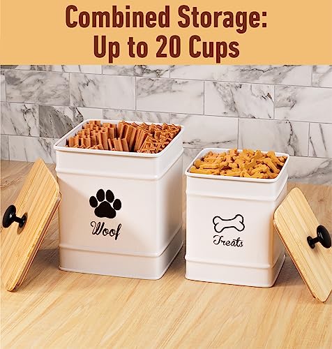 Dog Treat Container Airtight Set of 2 - 8x6" & 7x5" Dog Treat Jars with Lids Airtight - Dog Treat Jars for Kitchen Counter - Dog Treat Canister - Big Dog Cookie Jar Dog Treat Jar - Pet Treat Container