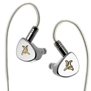 hifigo seeaudio yume ii 1dd + 2ba in-ear monitors, hybrid drivers iems with 3d-printed cavity (silver)