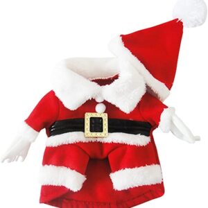 beautydaffy Christmas Pet Clothes Santa Claus Shape Design Comfortable Winter Dog Cat Costumes with Hat