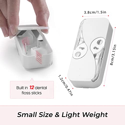 4 Pack Portable Floss Dispenser, Dental Floss Picks Dispenser Dental Floss Portable Case with 12 Pcs Dental Floss, Upgrade Automatic Floss Organizer for Family Hotel Travel (4 pcs)