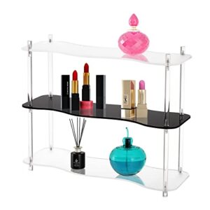 naconmlet bathroom countertop organizer - space-saving shelf, acrylic storage rack for bathroom essentials, makeup,- modern bathroom organizer with 3 tiers