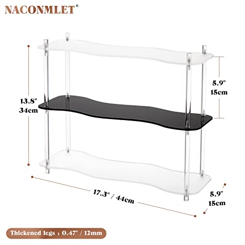 Naconmlet Bathroom Countertop Organizer - Space-Saving Shelf, Acrylic Storage Rack for Bathroom Essentials, Makeup,- Modern Bathroom Organizer with 3 Tiers