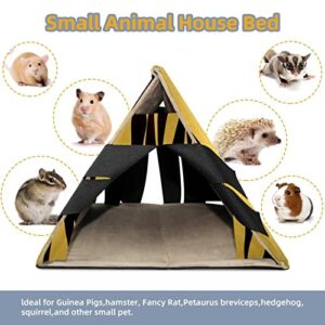 Y-DSIWX Guinea Pig Hideout Cozy Hamster House Cave for Bunny Chinchilla Hedgehog Small Animal Brown Tiger Print