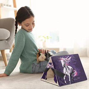 Y-DSIWX Guinea Pig Hideout Cozy Hamster House Cave for Bunny Chinchilla Hedgehog Small Animal Magical Mordern Unicorn Horse