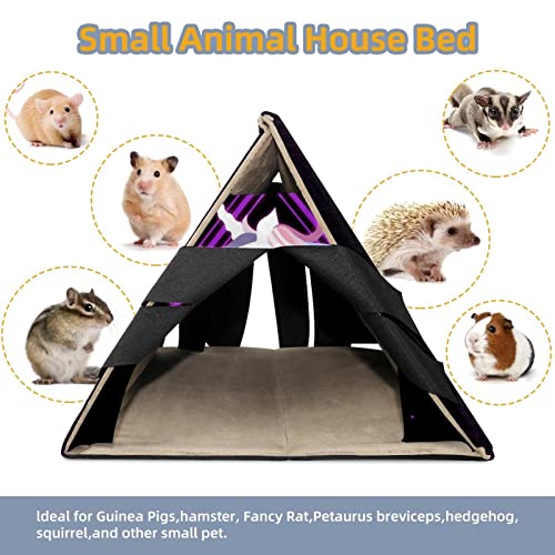 Y-DSIWX Guinea Pig Hideout Cozy Hamster House Cave for Bunny Chinchilla Hedgehog Small Animal Unicorn Purple