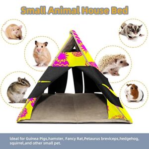 Guinea Pig House Bed, Rabbit Large Hideout, Small Animals Nest Hamster Cage Habitats Pink Pineapple Yellow